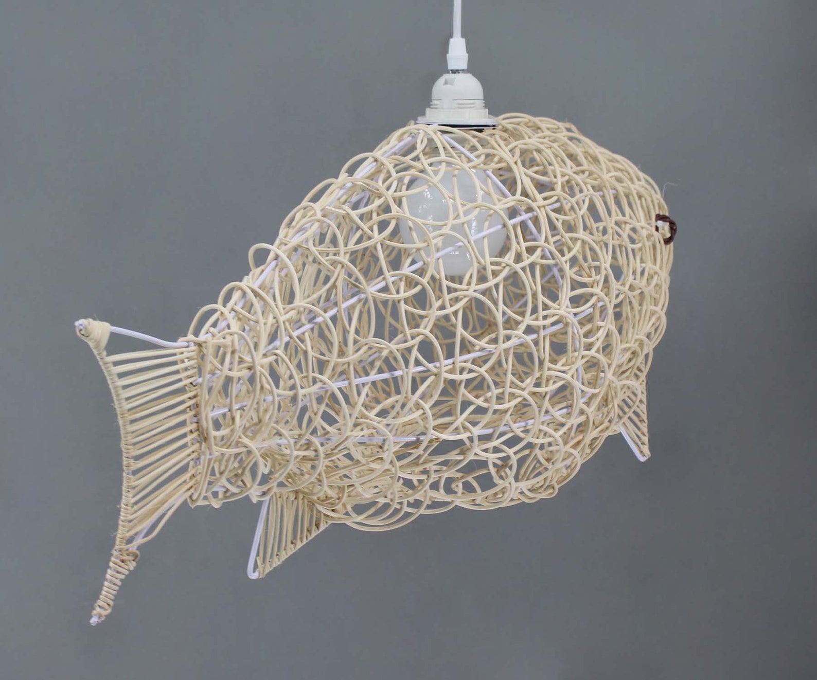 Fish Shaped Rattan Lighting Rattan Fish Pendant Lights - Etsy