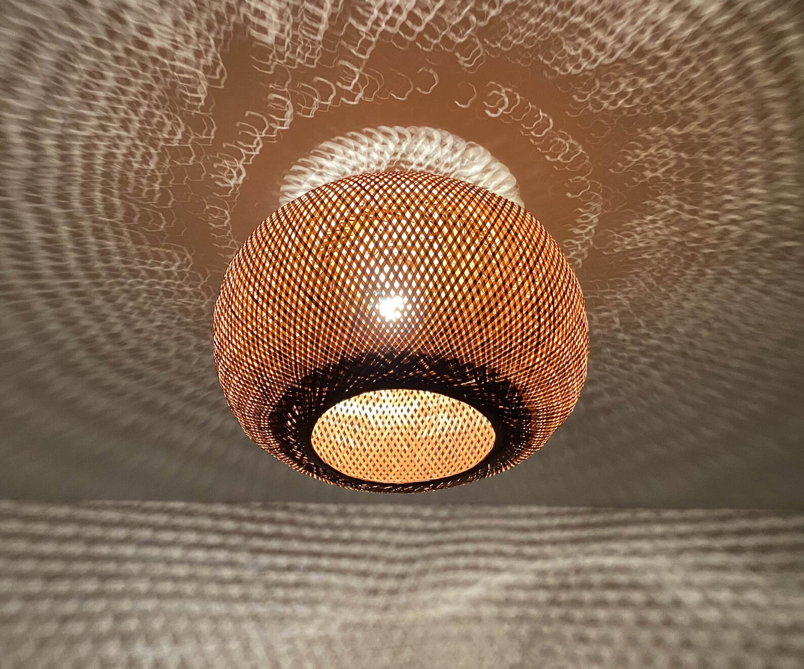 Handmade Bamboo Flush Mount Ceiling Light: Eco-friendly Woven Lamp - Etsy