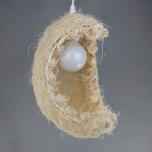Rattan Silk Moon Shape Pendant Lights- Moon Fixtures-moon Pendant-moon ...