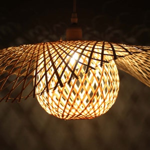 Creative Wave Shaped Bamboo Pendant Light - Diameter: 45 Cm or 55 Cm ...