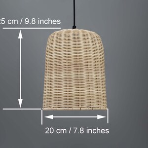 Small Cylindrical Rattan Pendant Light, Rattan Chandelier Lighting ...