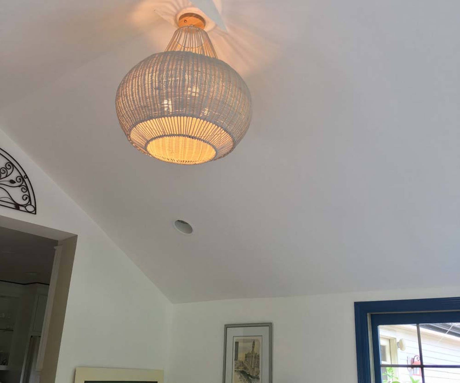 New Rattan Pear Pendant Light-wicker Pear Pendant Lamp-rustic Lamp ...