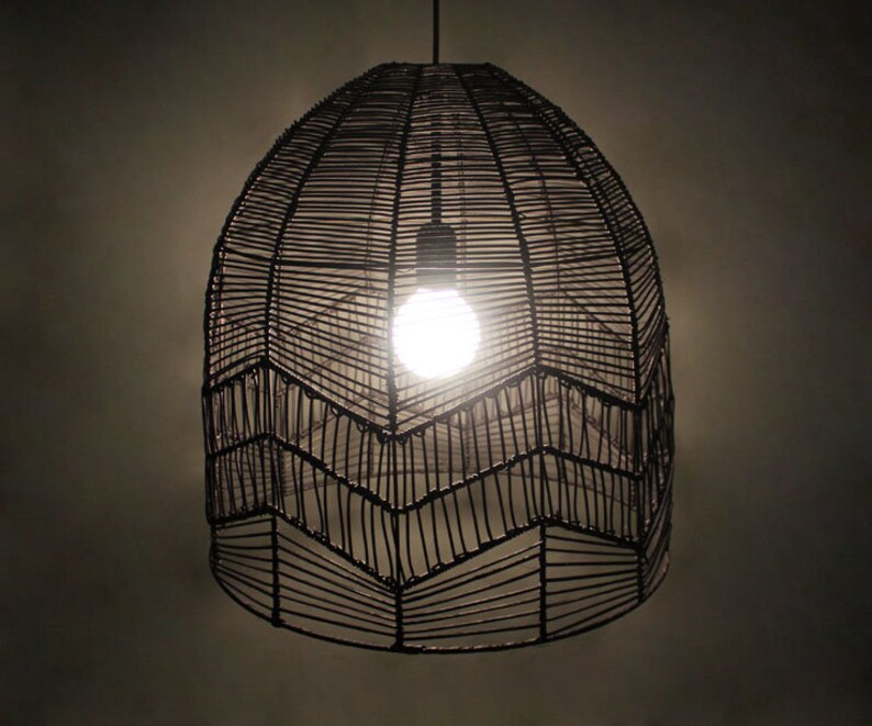 BLACK Rattan Pendant Lights-lighting Pendant Black Rattan - Etsy