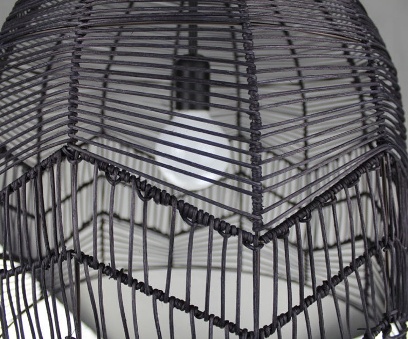 BLACK Rattan Pendant Lights-lighting Pendant Black Rattan - Etsy
