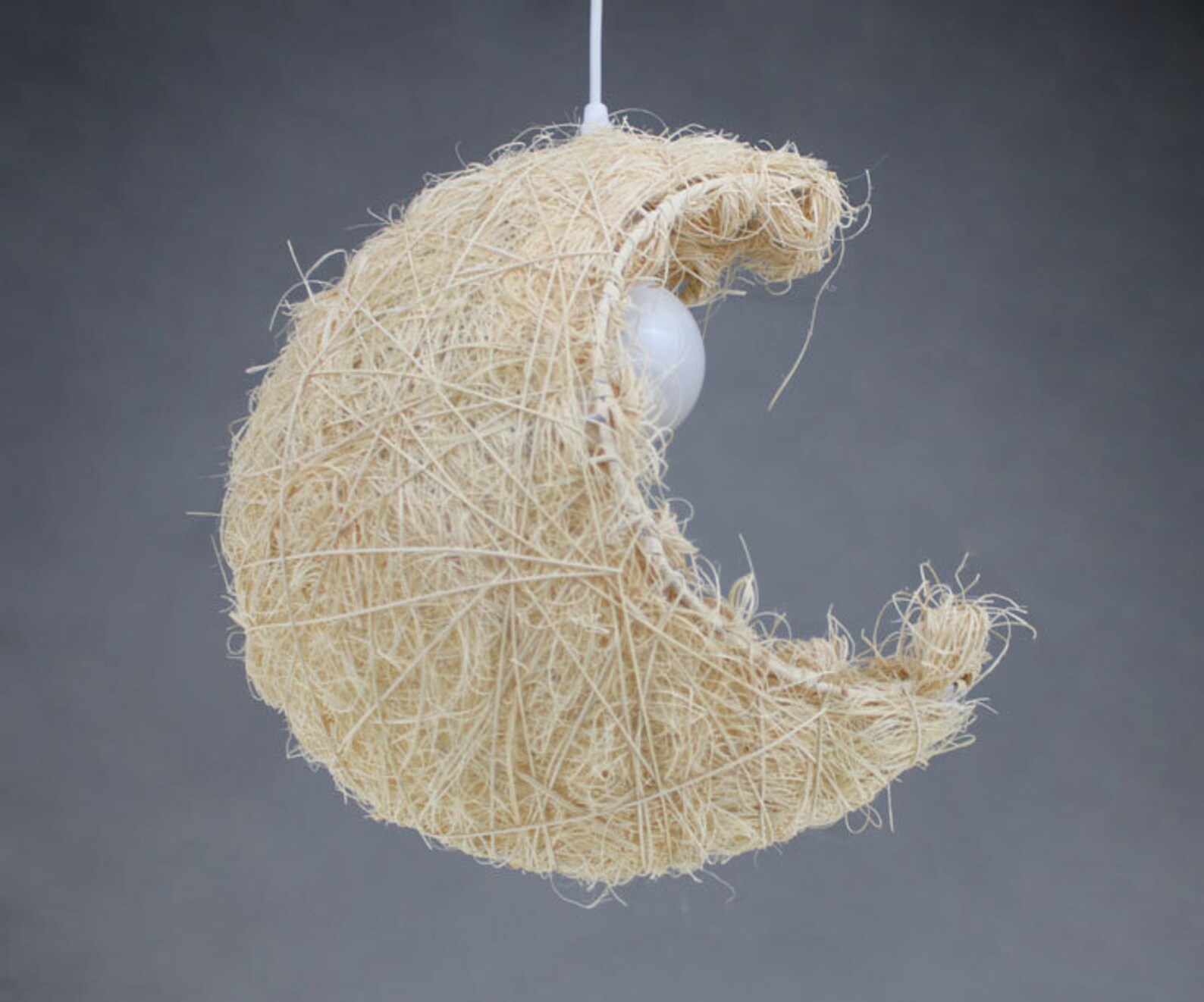 Rattan Silk Moon Shape Pendant Lights- Moon Fixtures-moon Pendant-moon ...