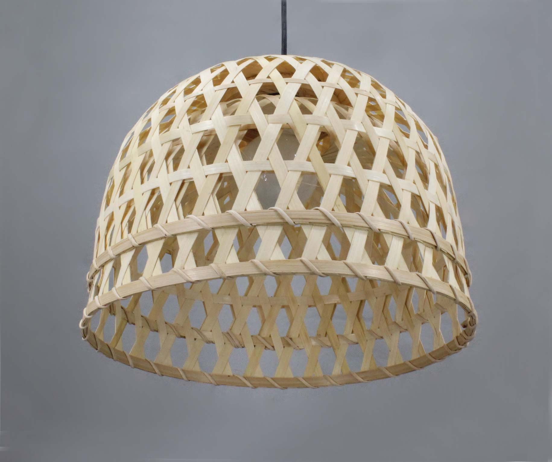 Basket Bamboo Pendant Light Shade's Dimensions: Diameter | Etsy