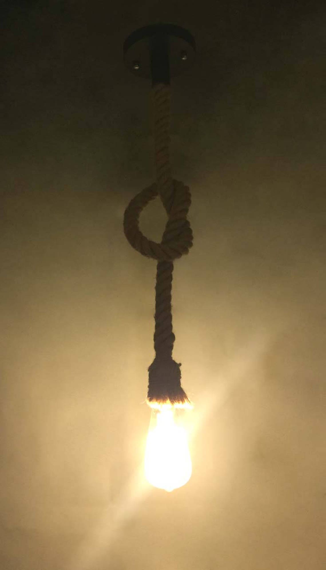 Hemp Rope Pendant Lighting-rope Lamp Fixtures-rural | Etsy