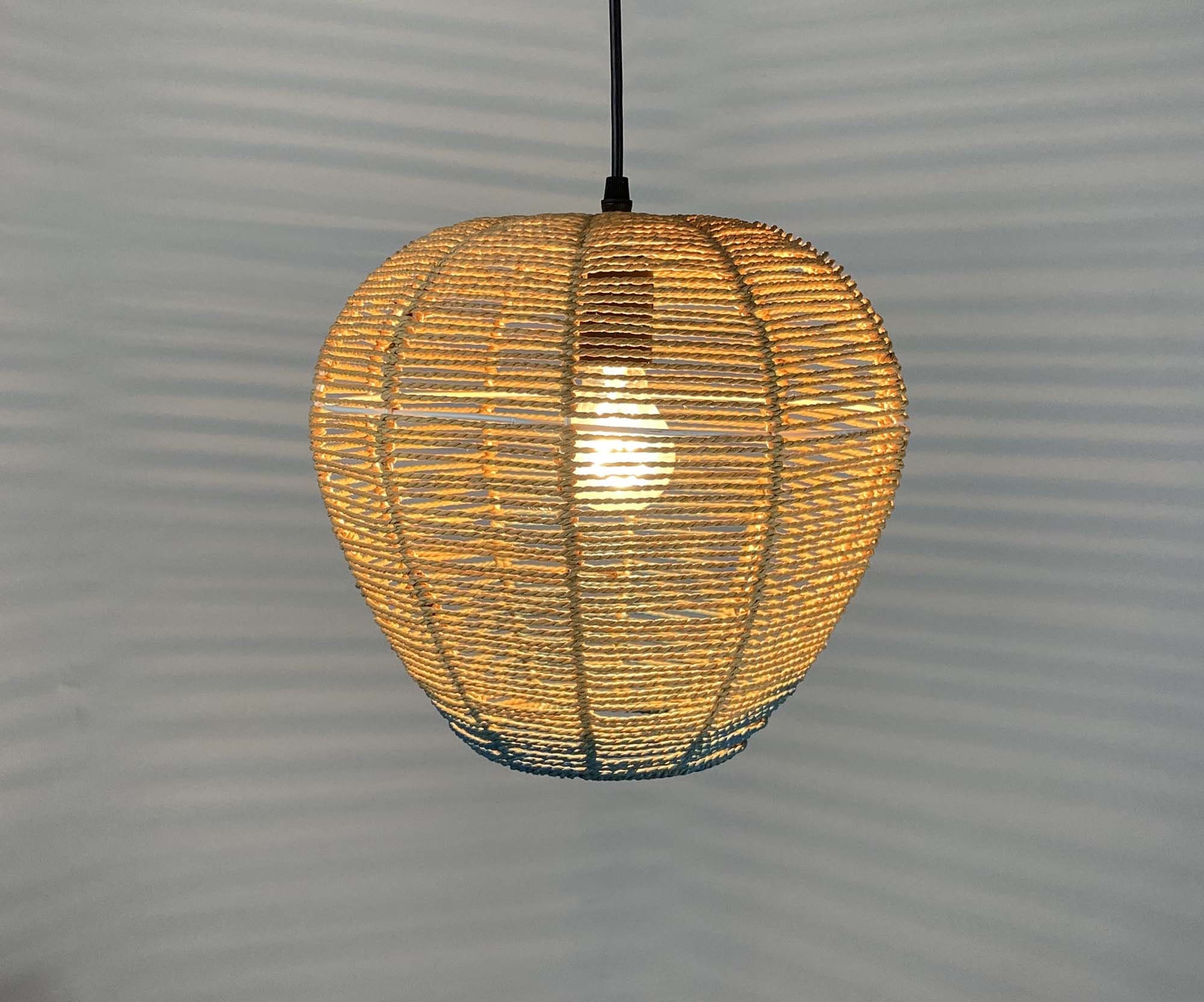 Light Brown Paper Rope Pine Cone Pendant Lights Rustic | Etsy