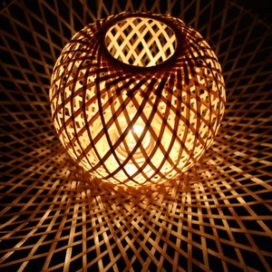 Creative Wave Shaped Bamboo Pendant Light - Diameter: 45 Cm or 55 Cm ...