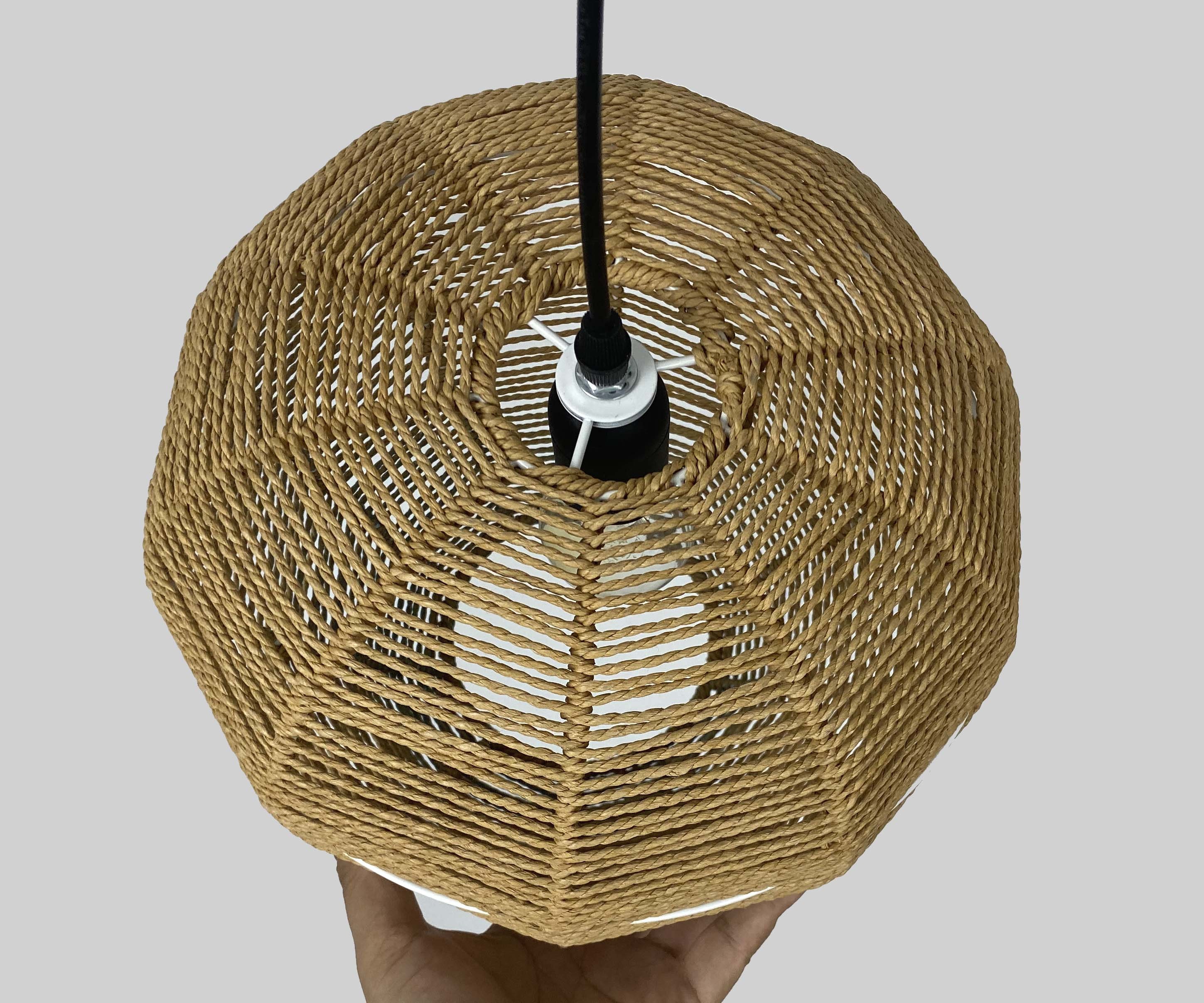 Light Brown Paper Rope Pine Cone Pendant Lights Rustic | Etsy