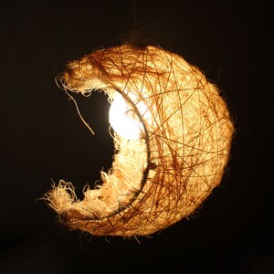Rattan Silk Moon Shape Pendant Lights- Moon Fixtures-moon Pendant-moon ...