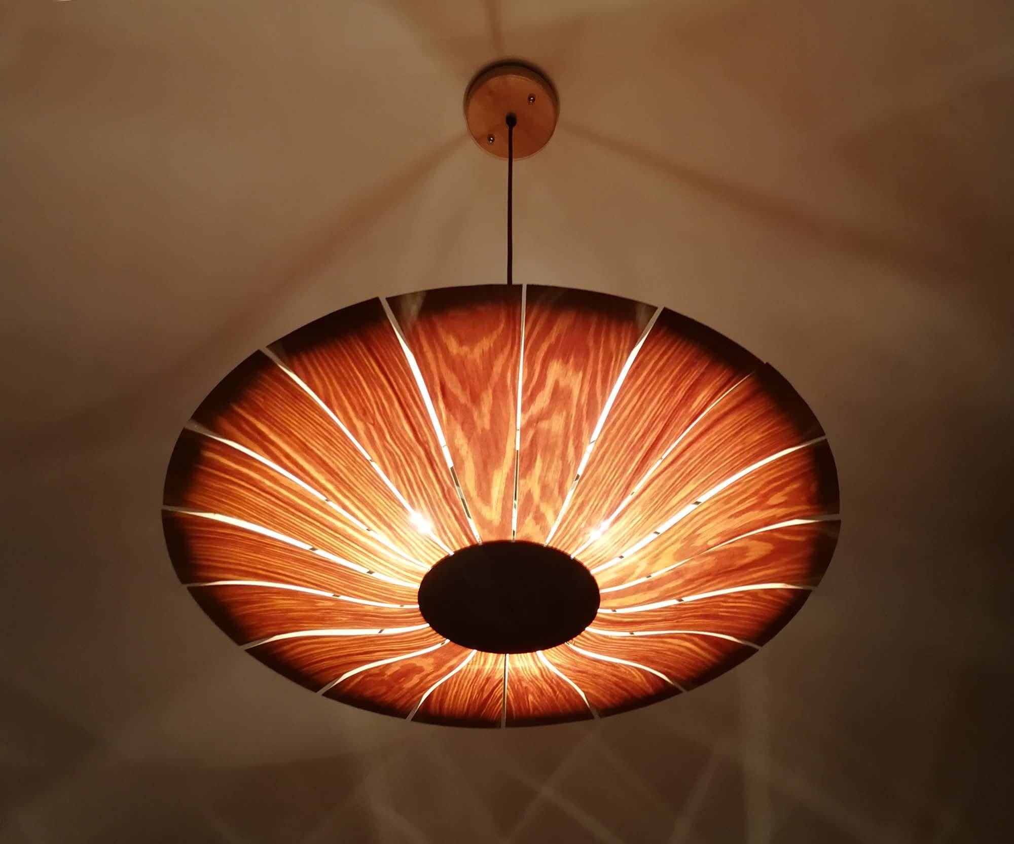 Circular Shape Wooden Paper Pendant Light Diameter 54 Cm / | Etsy