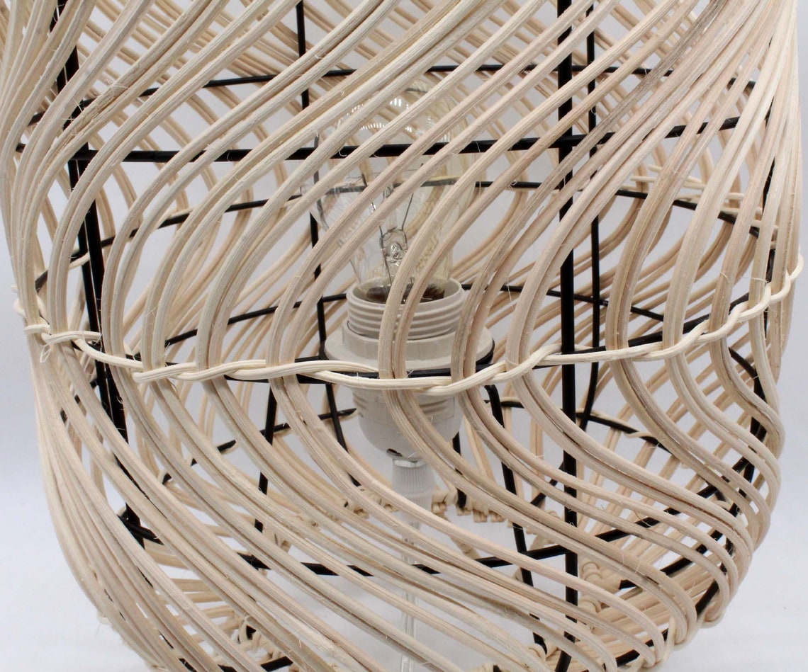 Creative Rattan Table Lamps Rattan Desk Lighting Fixtures | Etsy