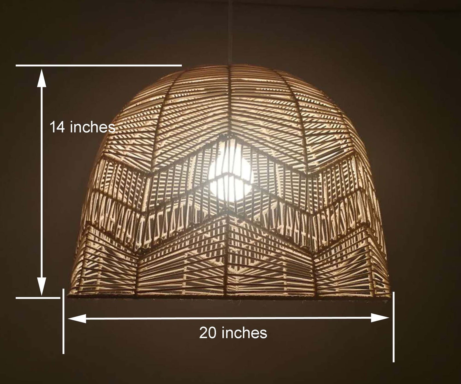 Hand Weave Rattan Dome Pendant Light Hanging Ceiling Lamp | Etsy