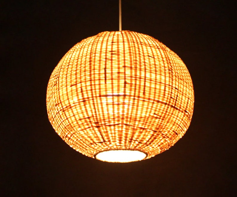 Bamboo Sphere Pendant Lights-bamboo Lamps-rustic - Etsy