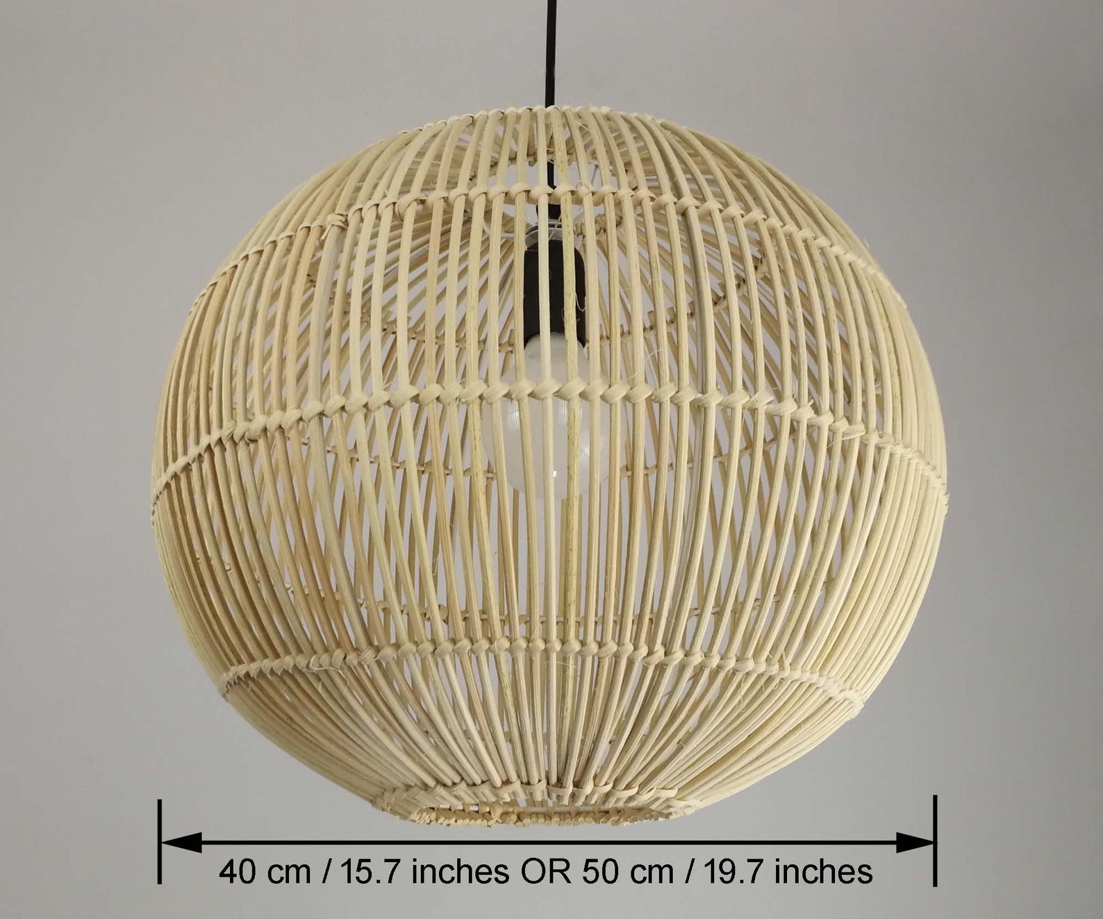 Spherical Rattan Pendant Lights Rustic Ball Lighting Rural | Etsy