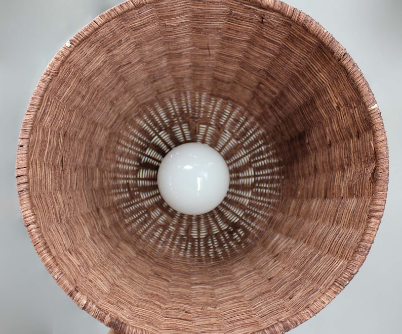 Brown Basket Rattan Pendant Light - Vintage Lighting - Brown Shade or ...