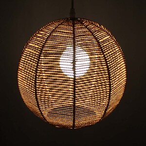 Light Brown Paper Rope Pendant Light Hand Woven Rope Lighting Rope ...