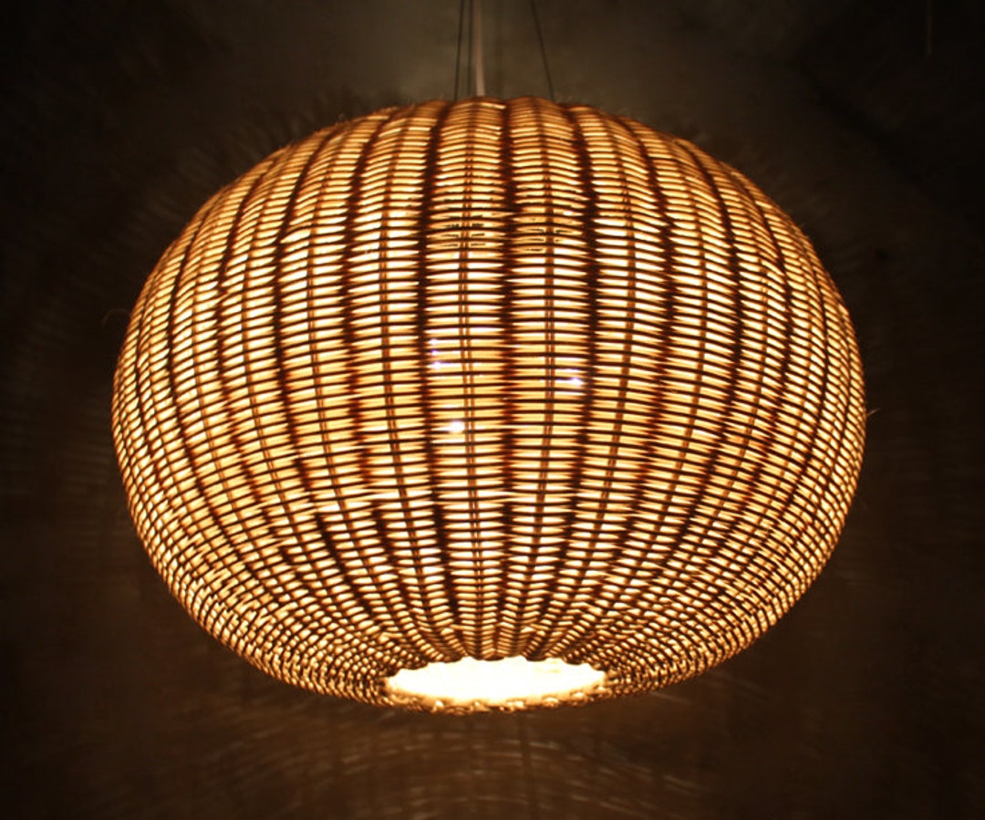Oval Shape Rattan Pendant Lights-decorative Rattan Lighting-rustic ...