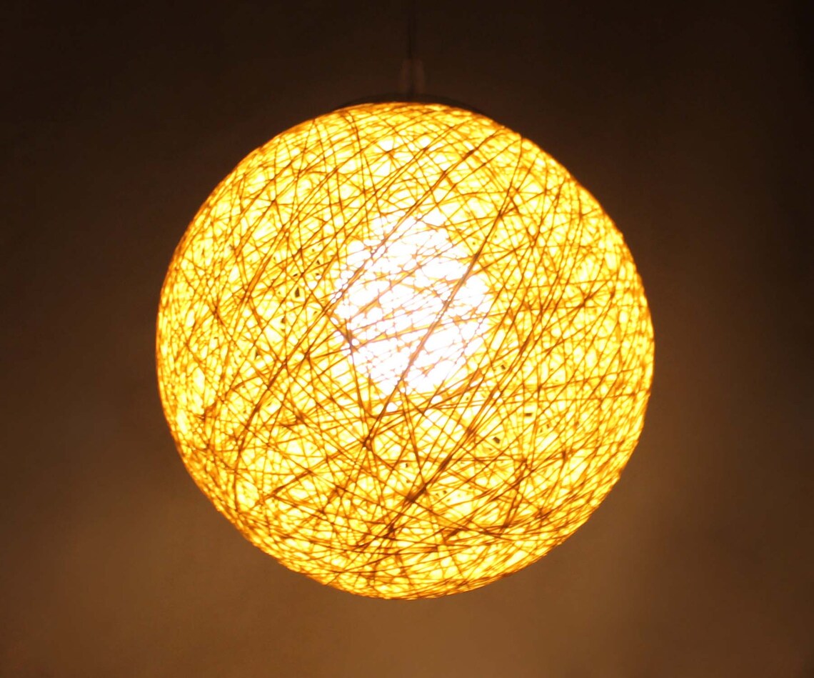 Yellow Rope Ball Pendant Lights-hang Spherical Lighting - Etsy