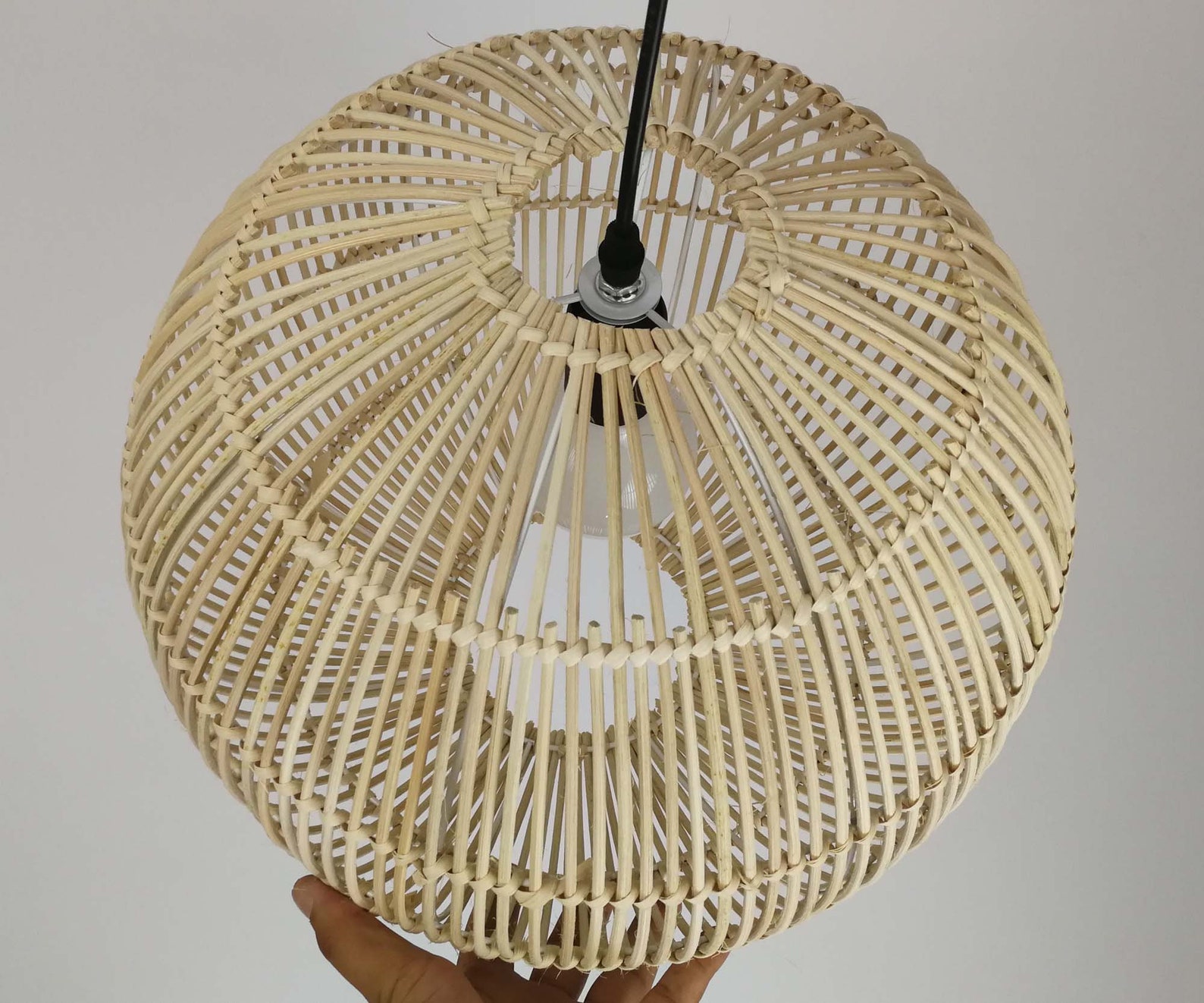 Spherical Rattan Pendant Lights Rustic Ball Lighting Rural | Etsy