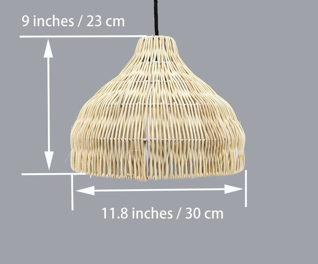 Handwoven Rattan Pendant Light, Kitchen Island Basket Pendant Lamp ...