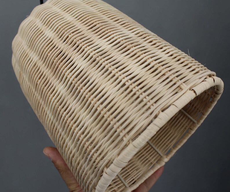 Small Cylindrical Rattan Pendant Light, Rattan Chandelier Lighting ...