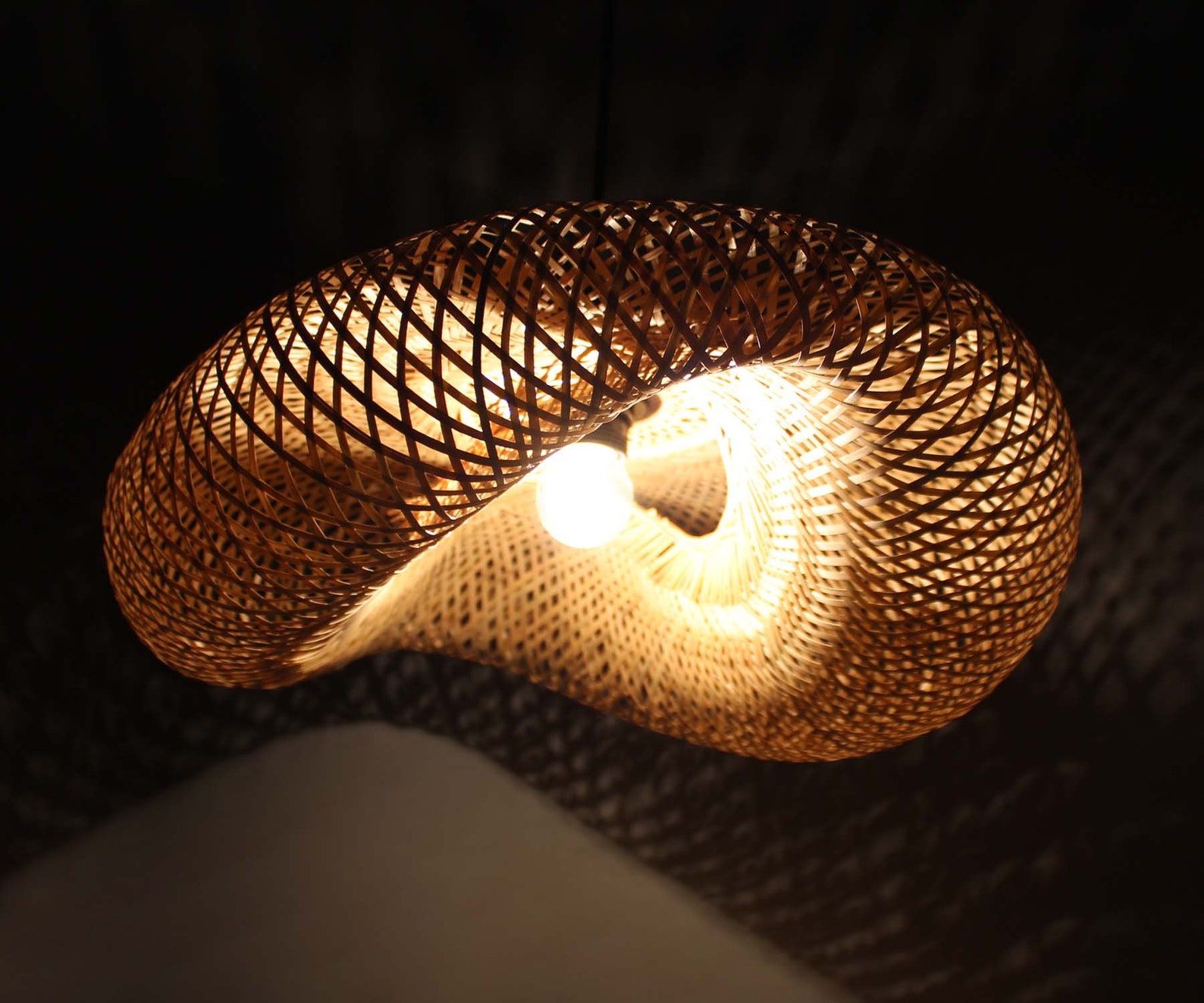 Handmade Bamboo Pendant Light: Rustic Woven Lighting Fixture - Etsy