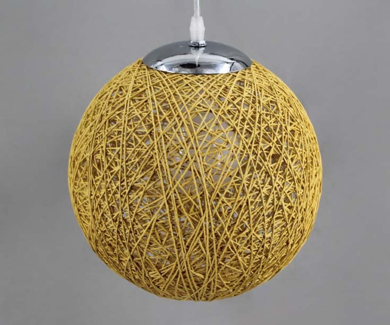 Natural Rattan Hemp Rope Pendant Light Ball Shaped Lighting - Etsy