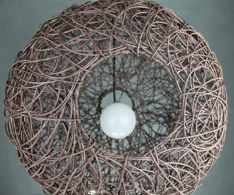 Brown Rattan Sphere Pendant Lighting-ball Lamp Shade-rattan | Etsy