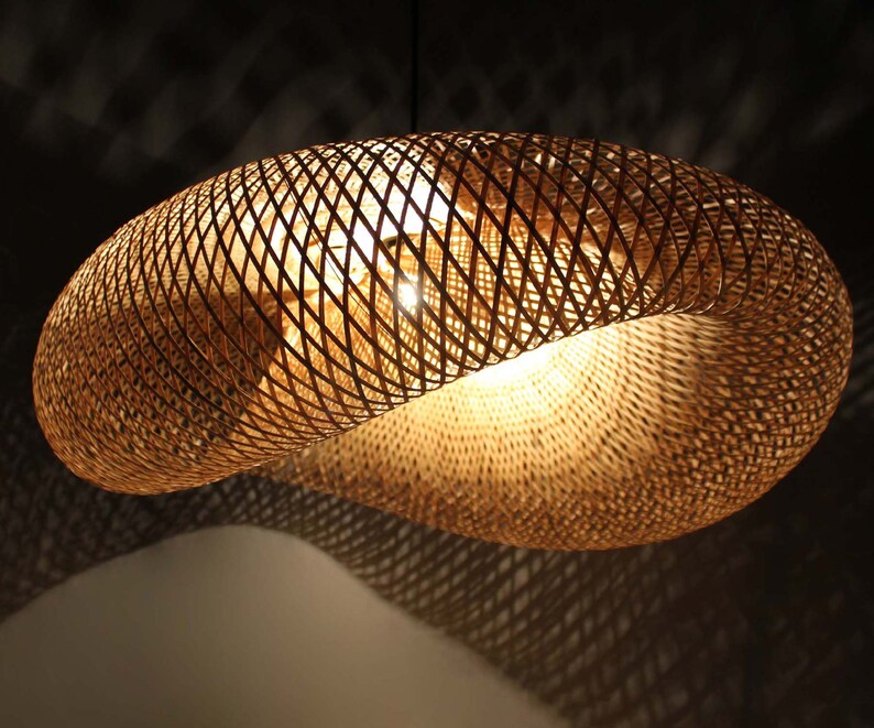 Romantic Style Hand Woven Bamboo Lighting Fixtures Bamboo | Etsy