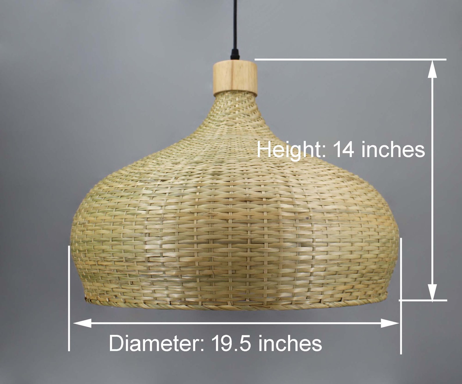 Hand Woven Bamboo Basket Pendant Light Rustic Bamboo | Etsy