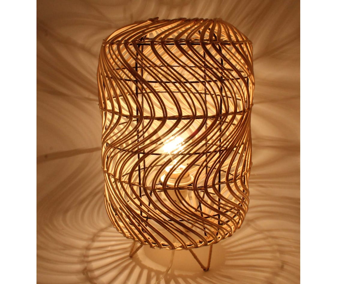 Creative Rattan Table Lamps Rattan Desk Lighting Fixtures - Etsy
