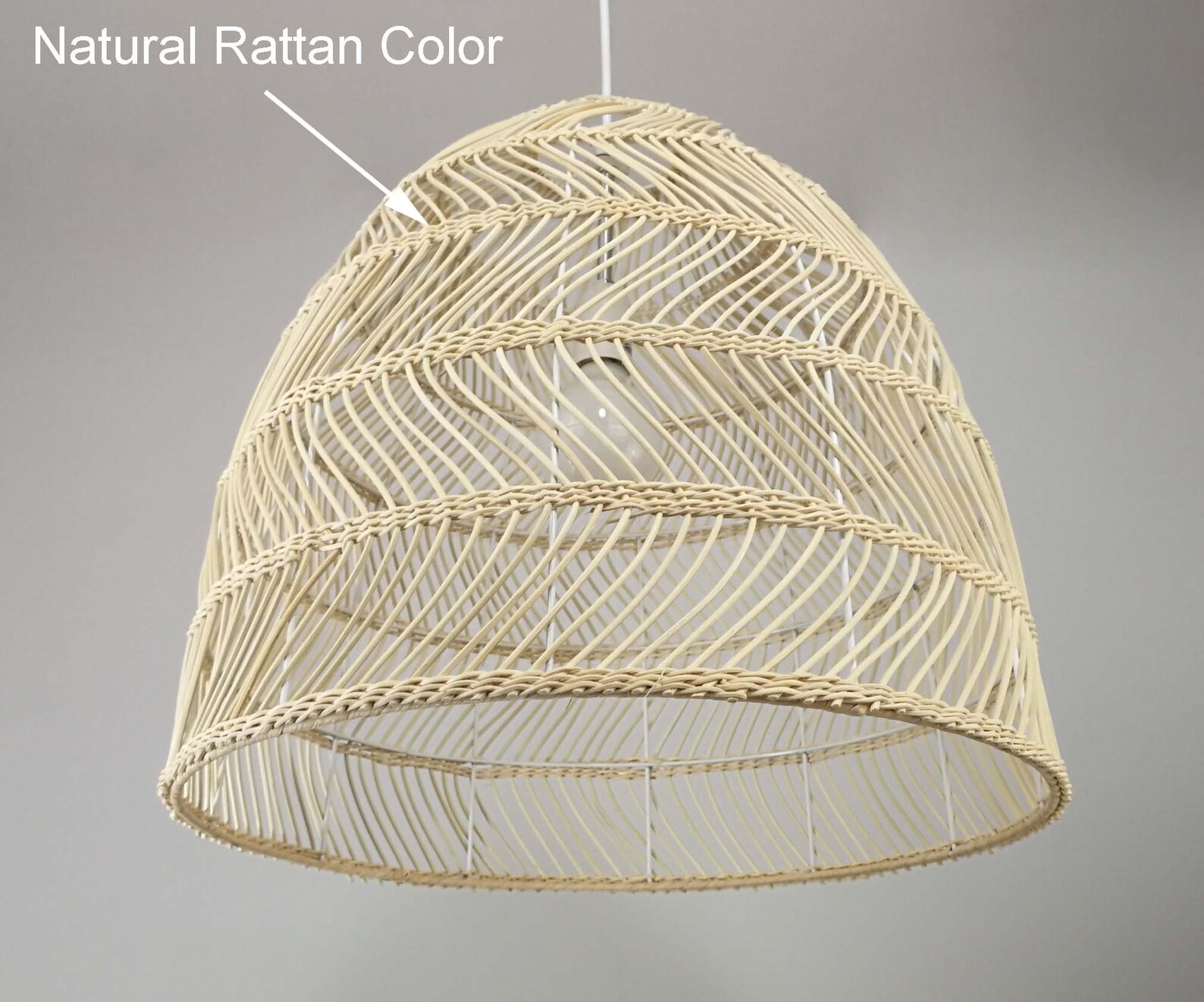 Wavy Rattan Pendant Light Rustic Rattan Lighting Rustic | Etsy