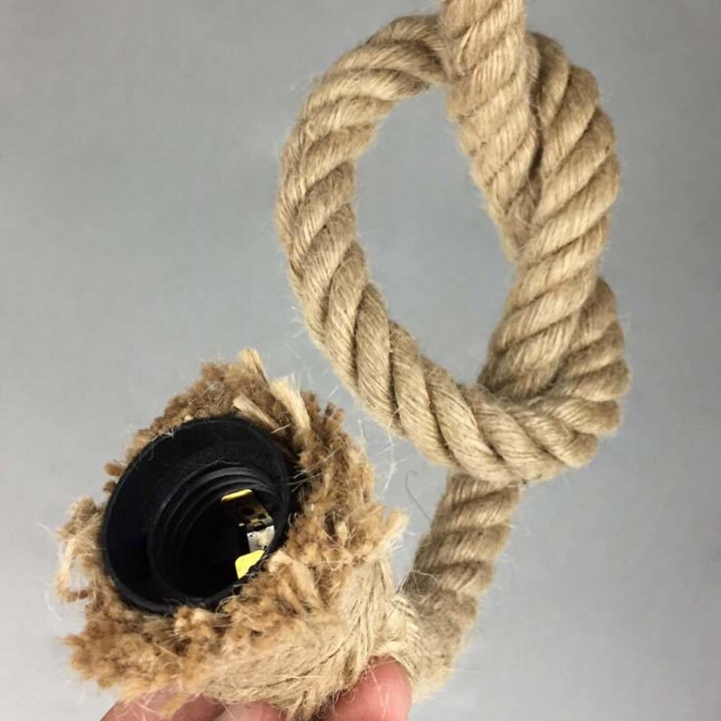 Hemp Rope Pendant Lighting-rope Lamp Fixtures-rural | Etsy