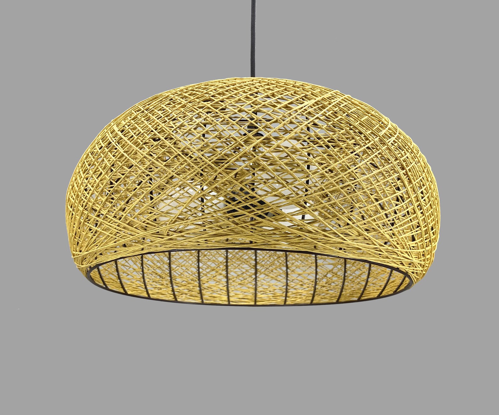 Hand Woven Hemp Rope Pendant Light Room Ceiling Lighting | Etsy