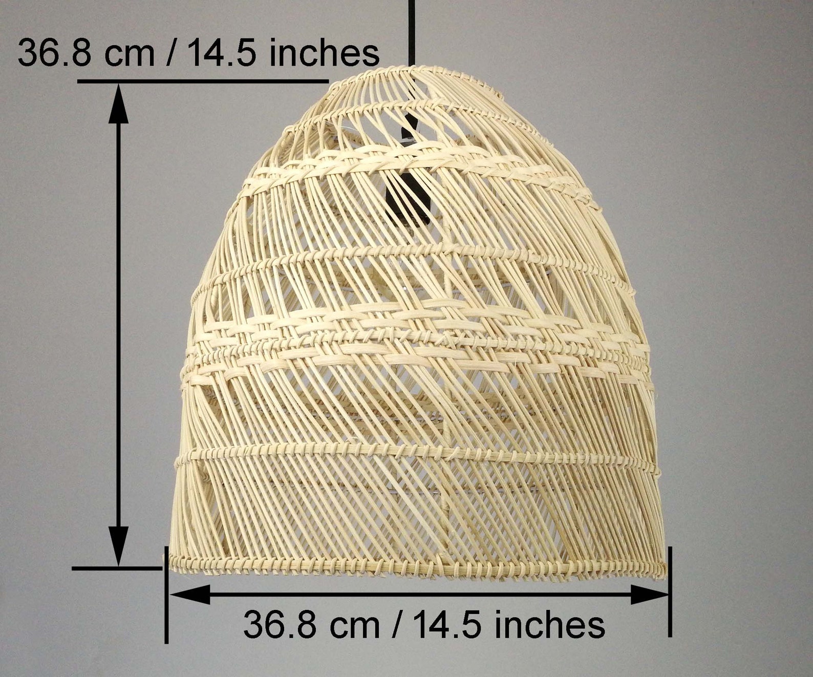 Bell Rattan Pendant Light – Woven Lampshade, Natural Finish (14.5'') - Etsy
