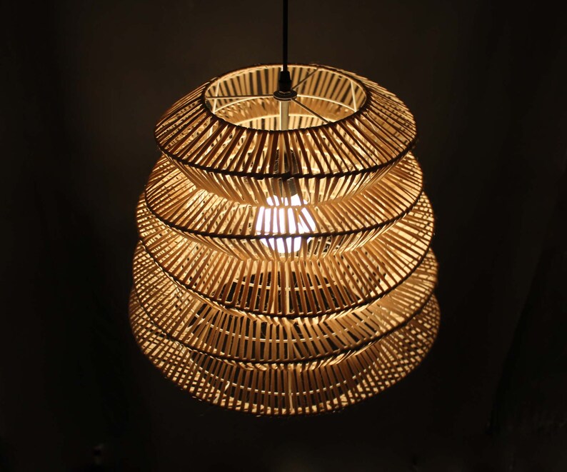 Creative Tower Rattan Pendant Lighting custom Make It in - Etsy