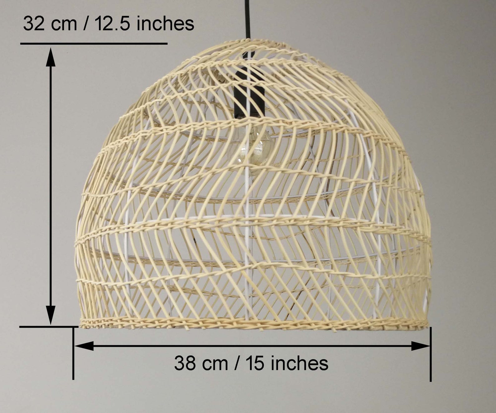 Bell-shaped Rattan Pendant Light Natural Rattan Color or | Etsy