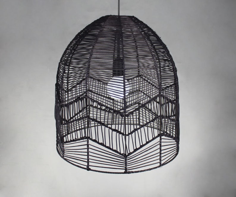 BLACK Rattan Pendant Lights-lighting Pendant Black Rattan - Etsy
