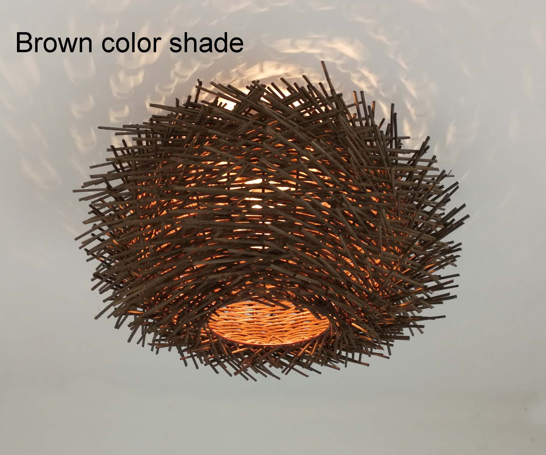 Rattan Bird Nest Flush Mount Fixture Diameter 40 cm / | Etsy