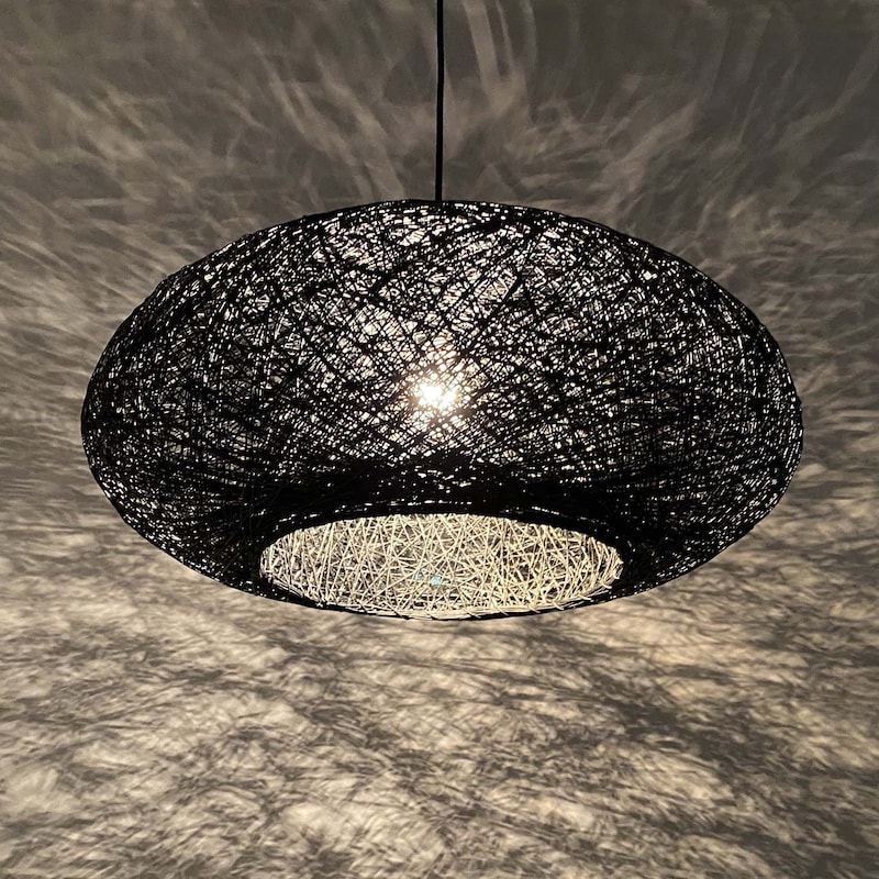 Black Rope Pendant Light - Etsy