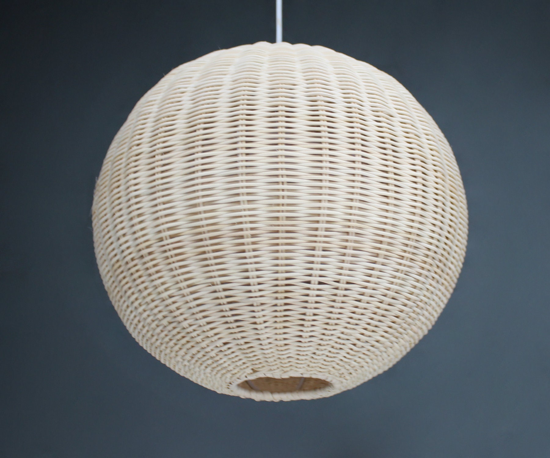 Black or Natural Rattan Color Spherical Lighting Fixtures | Etsy