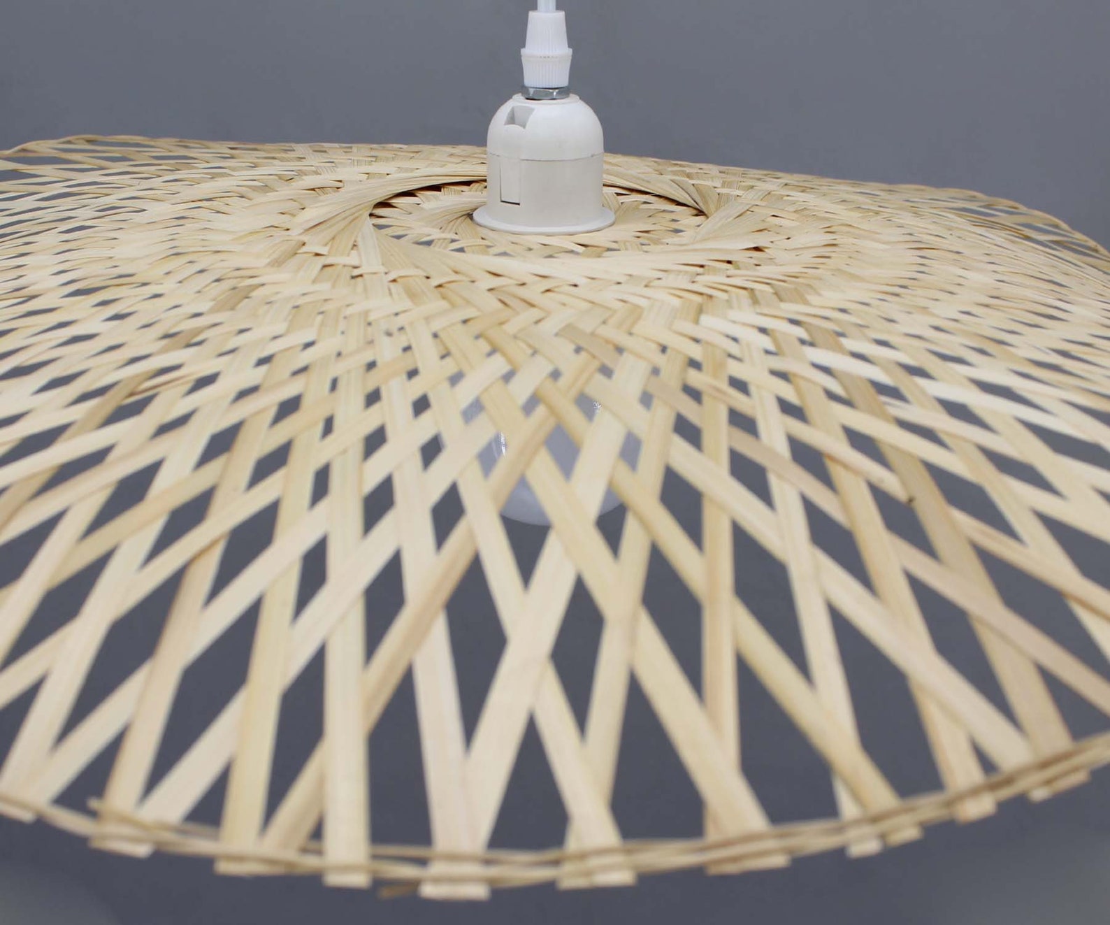 Handwoven Bamboo Pendant Light: Wave-shaped Lampshade - Etsy