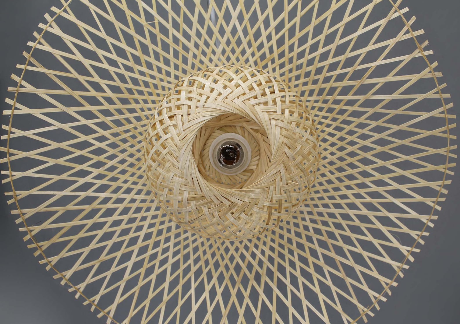 Wave Shaped and Small Sphere Lampshade Bamboo Pendant Light | Etsy