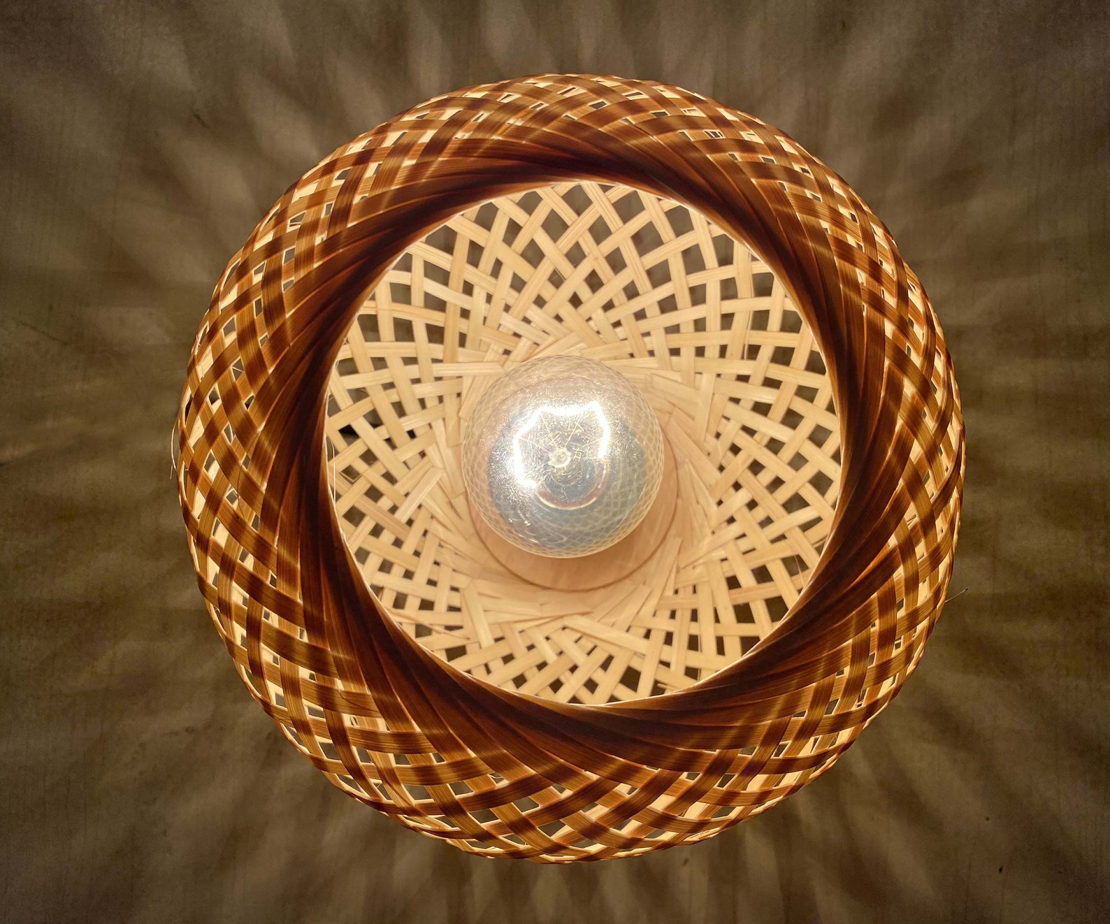 Round-shape Bamboo Flush Mount Lighting Fixture Bamboo Lamp | Etsy