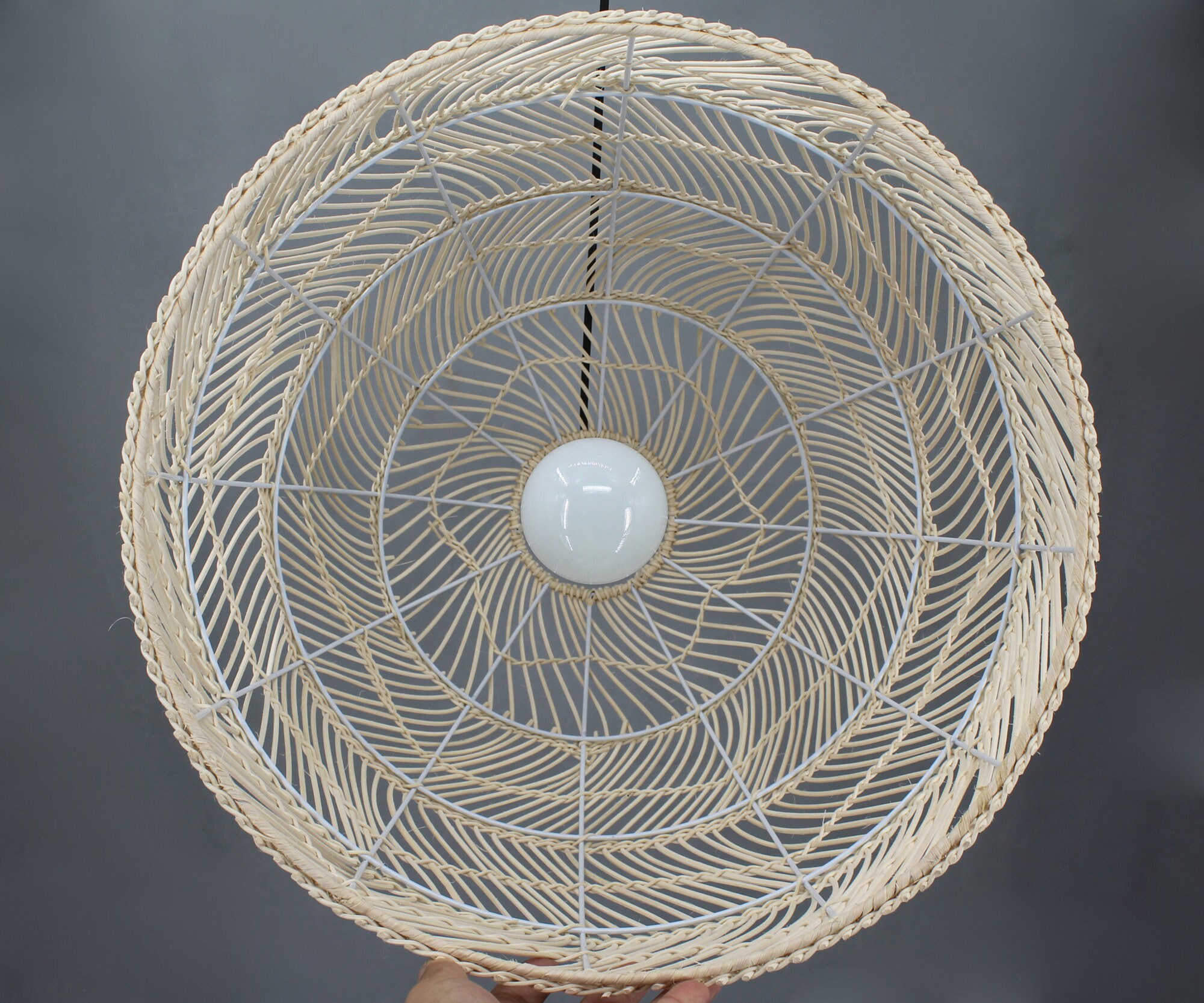 Wave-shaped Handwoven Process Rattan Pendant Light-Natural | Etsy