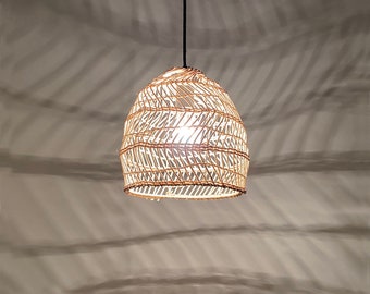 Small Rattan Pendant Light - Etsy