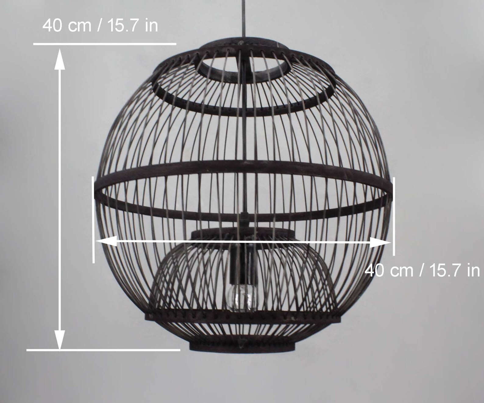 Spherical Bamboo Sticks Lighting Fixtures Black Vintage | Etsy