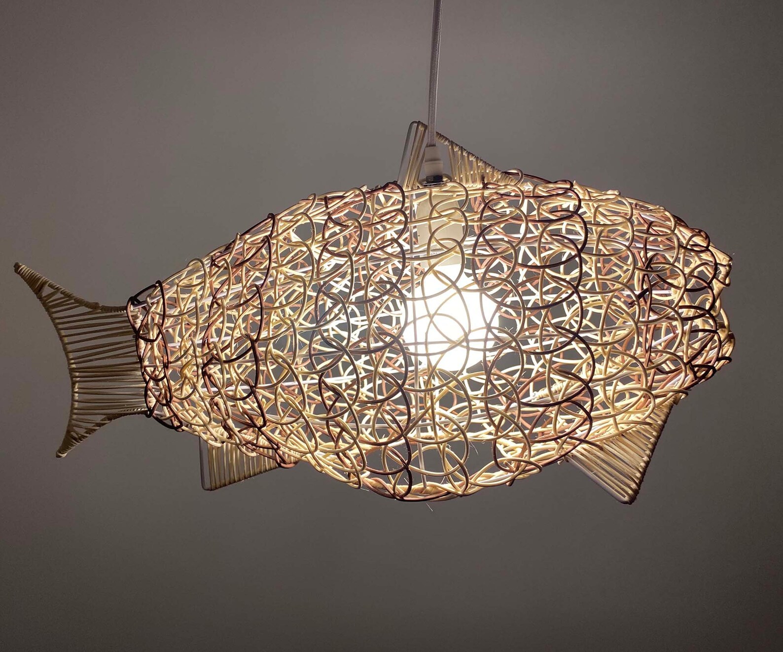Handwoven Fish Shaped Rattan Pendant Lights Fish Lighting - Etsy
